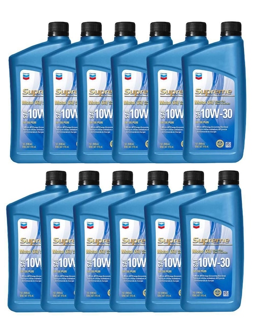 Aceite mineral Chevron para automóvil 10W-30 12 botes de 940 ml 1