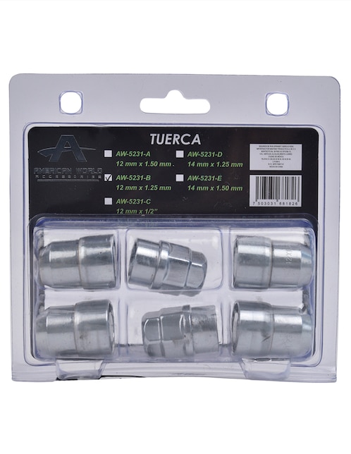 Birlos de seguridad A American World Accesories para Volkswagen de acero 2